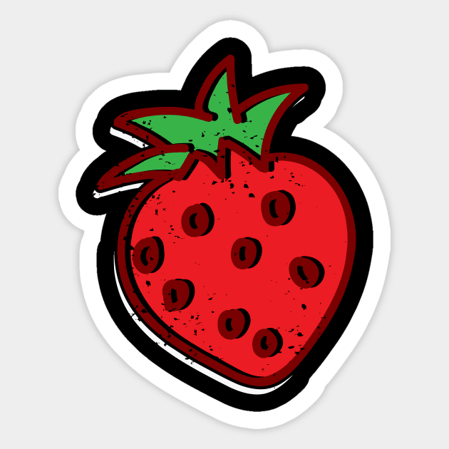 Vintage Cartoon Strawberry Strawberry Sticker Teepublic